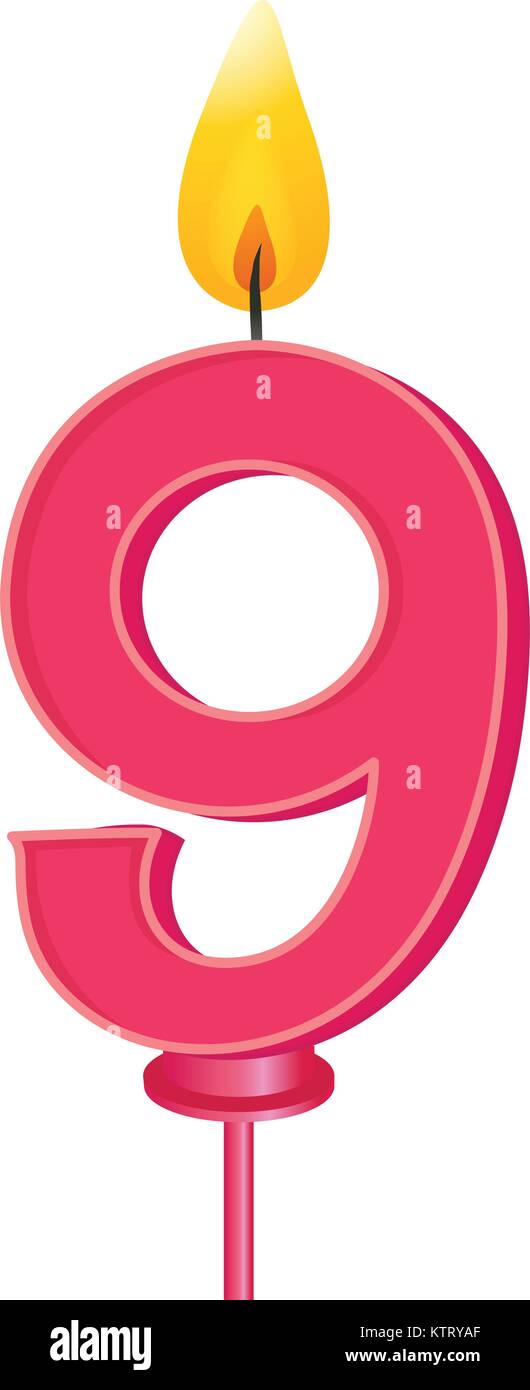 Illustration of a birthday candle number Stock Vector Image & Art - Alamy
