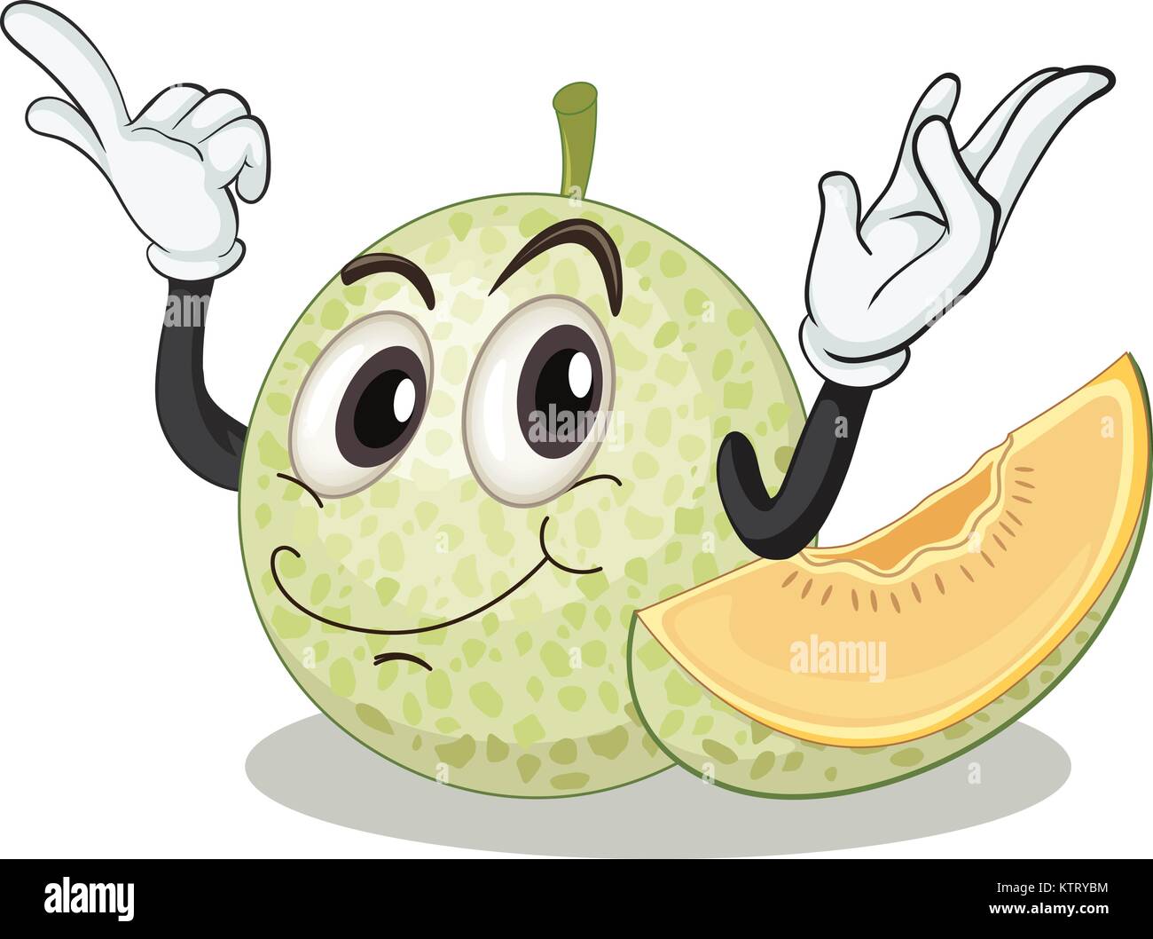 illustration of rusk melon fruit on a white background Stock Vector Image & Art - Alamy