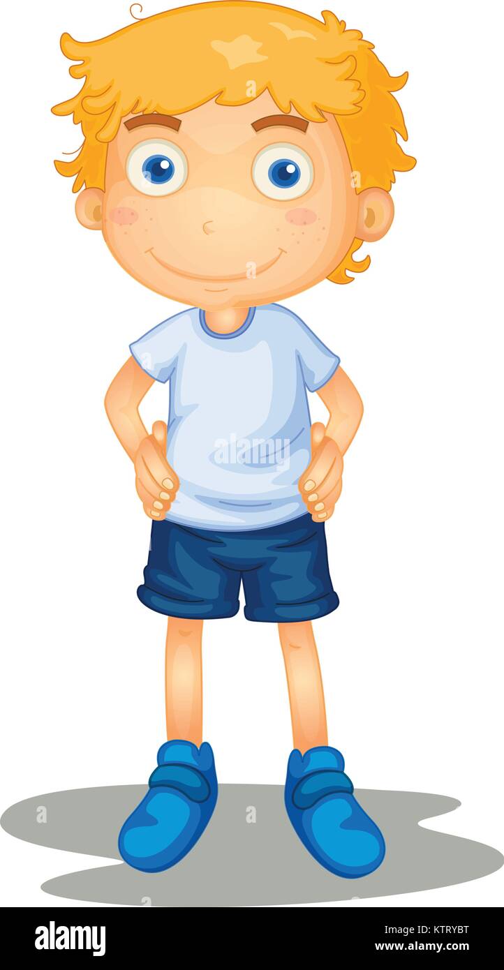 illustration of a boy on a white background Stock Vector Image & Art ...