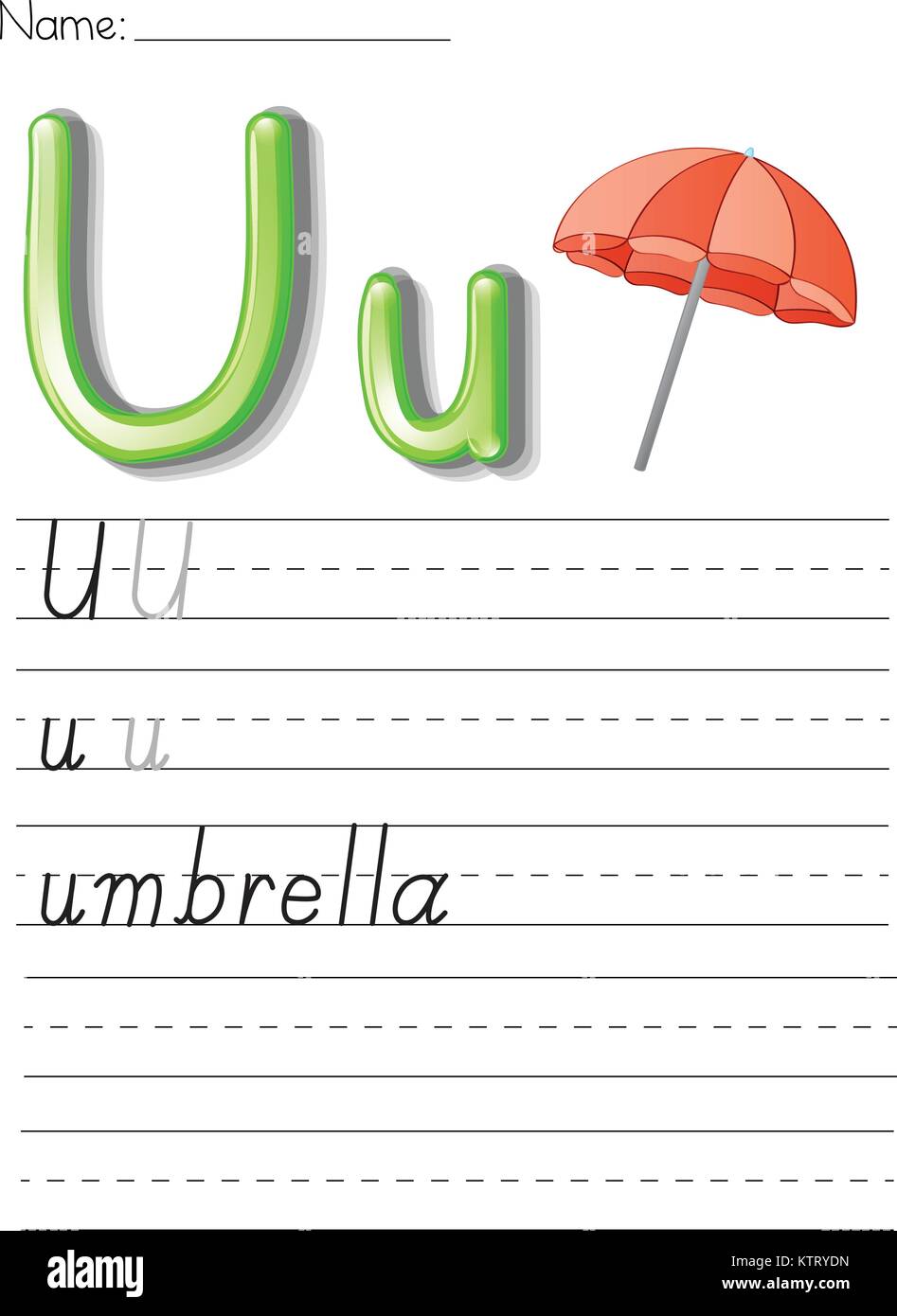 Umbrella english alphabet kids hi-res stock photography and images - Alamy