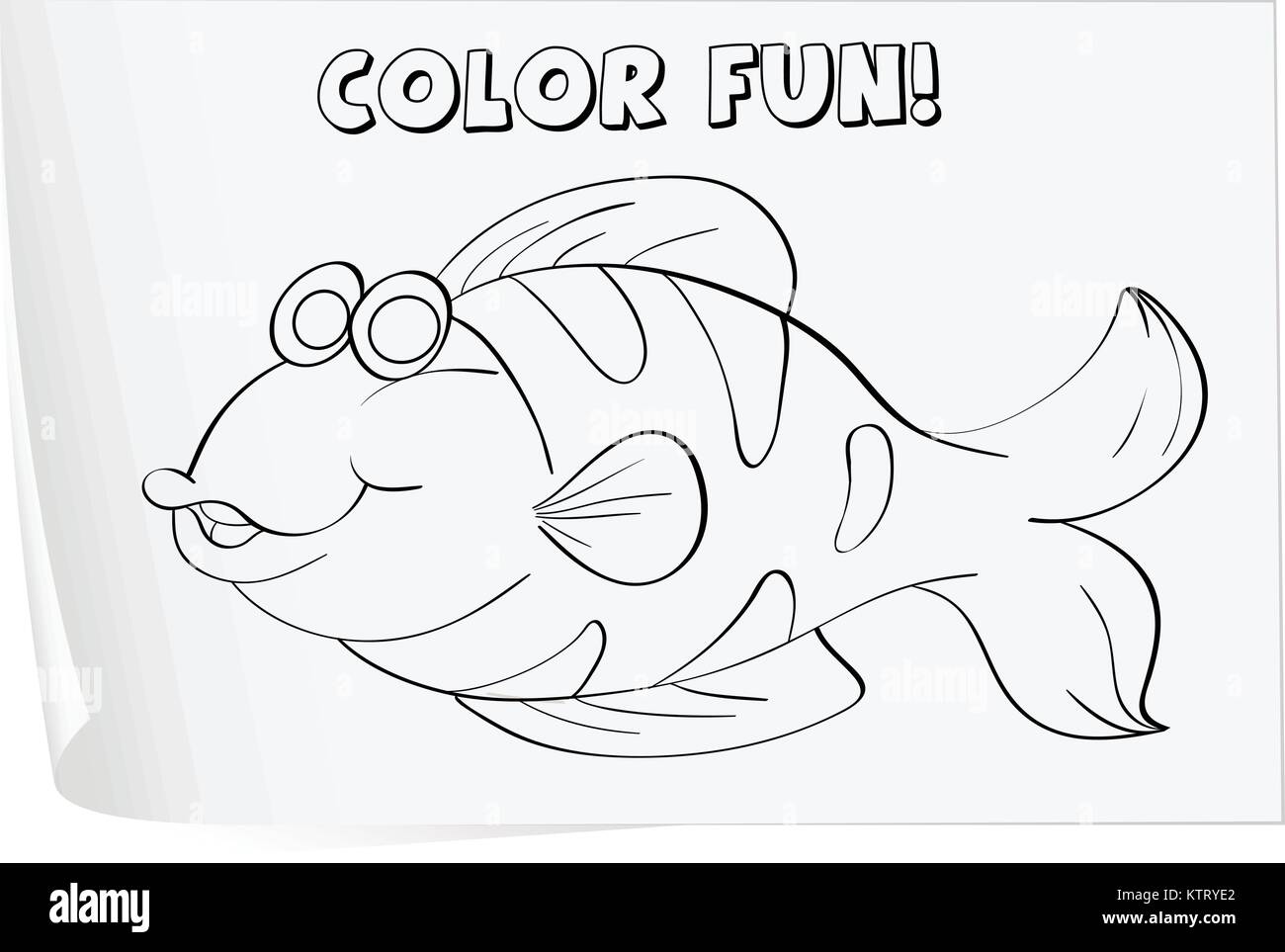 Colour worksheet of a fish (fish Stock Vector Image & Art - Alamy