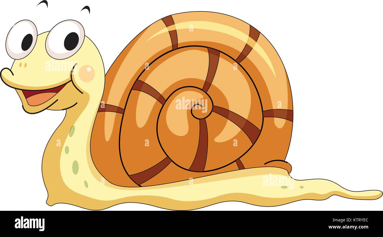Illustration of a smiling snail Stock Vector Image & Art - Alamy