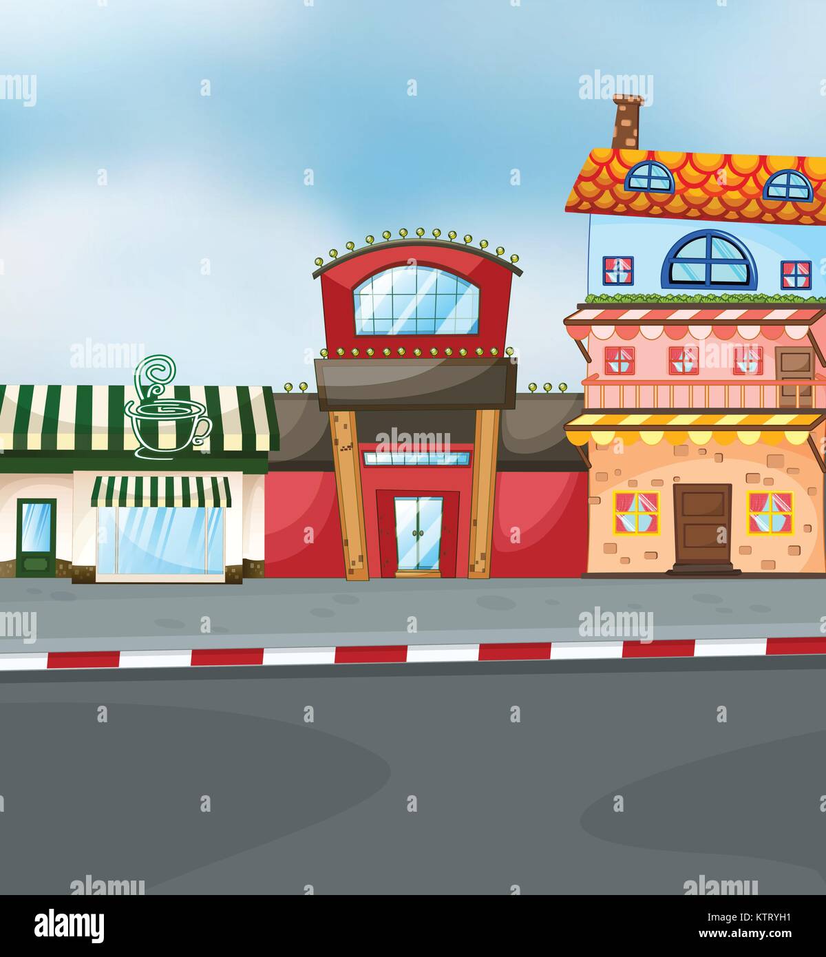 illustration of a three different building types Stock Vector Image ...