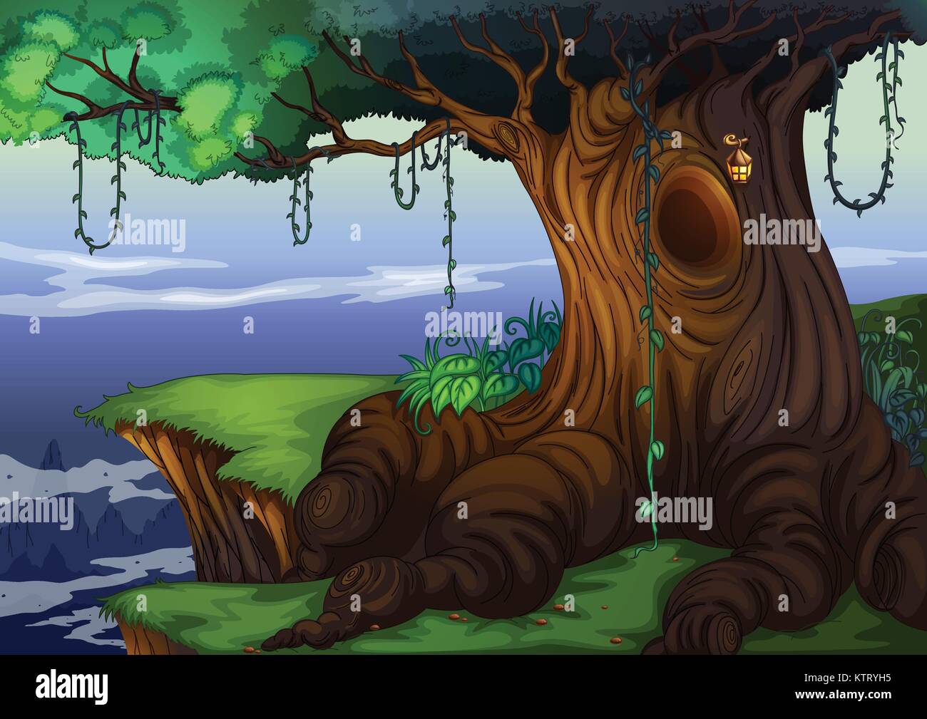 Illustration of a detailed tree hollow Stock Vector Image & Art - Alamy