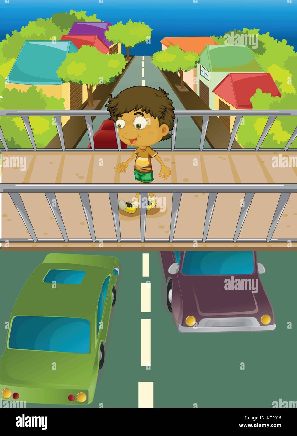 Foot over bridge Stock Vector Images - Alamy