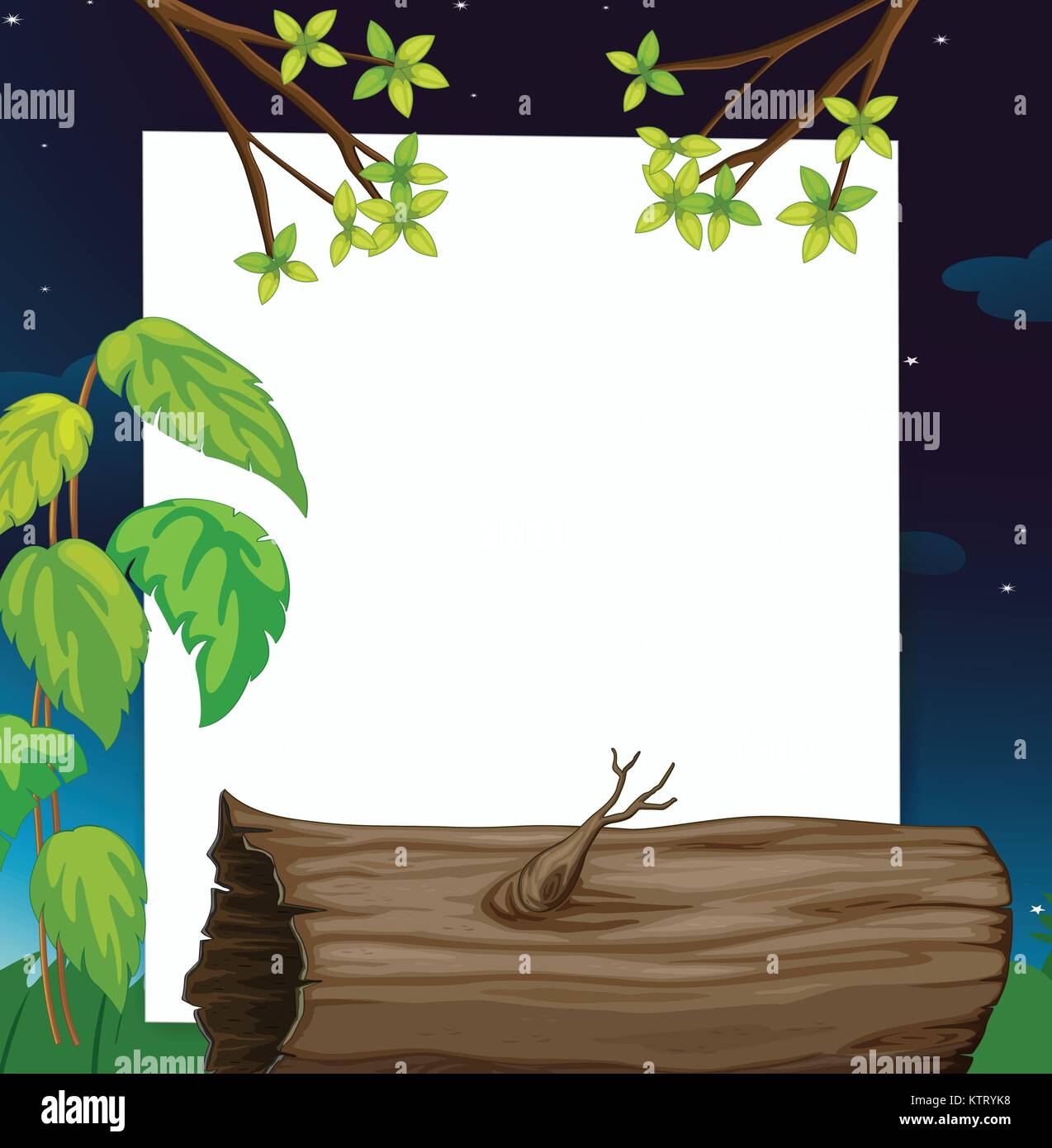 Illustration of a log nature scene on paper Stock Vector Image & Art ...