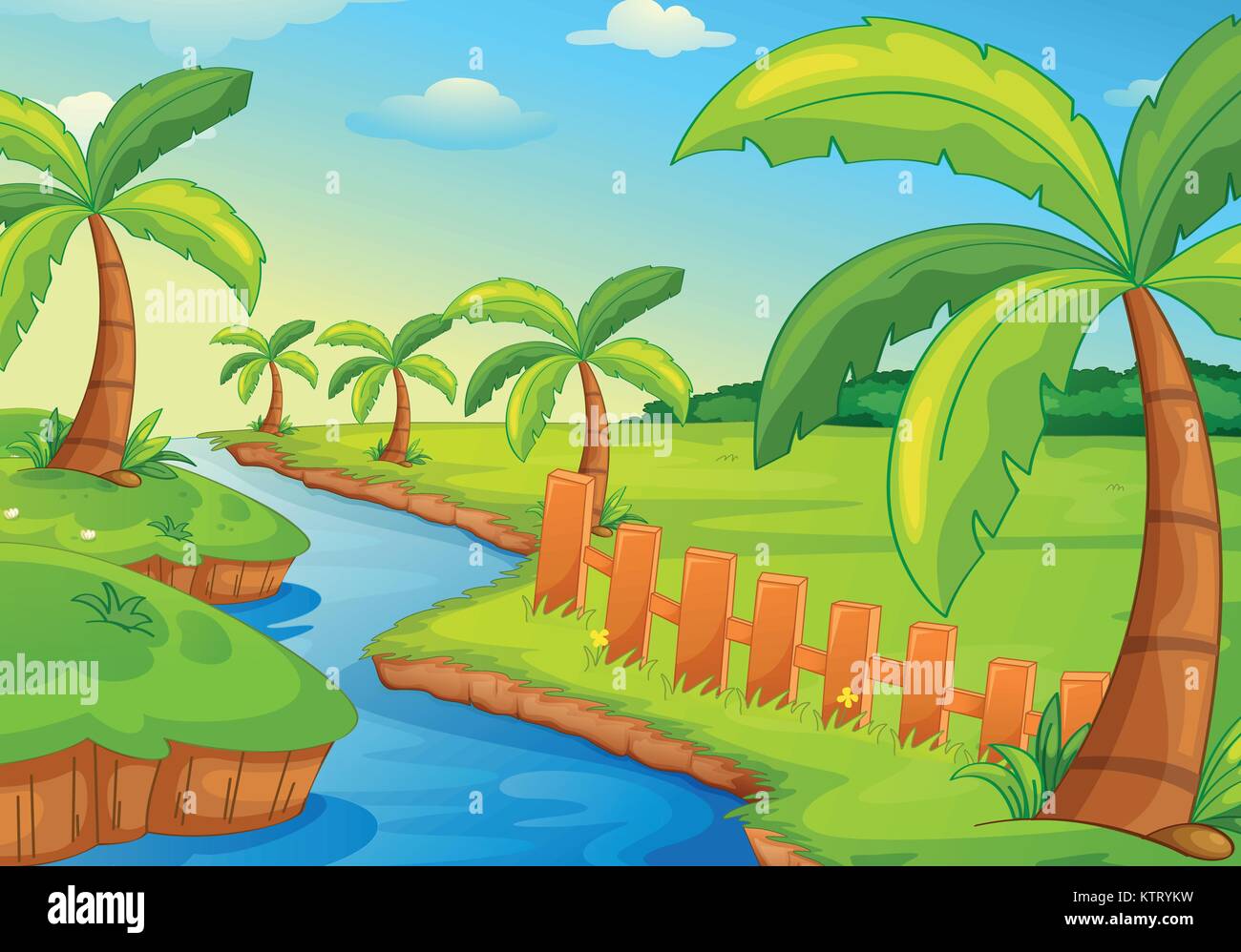 Illustration of empty rural landscape Stock Vector Image & Art - Alamy