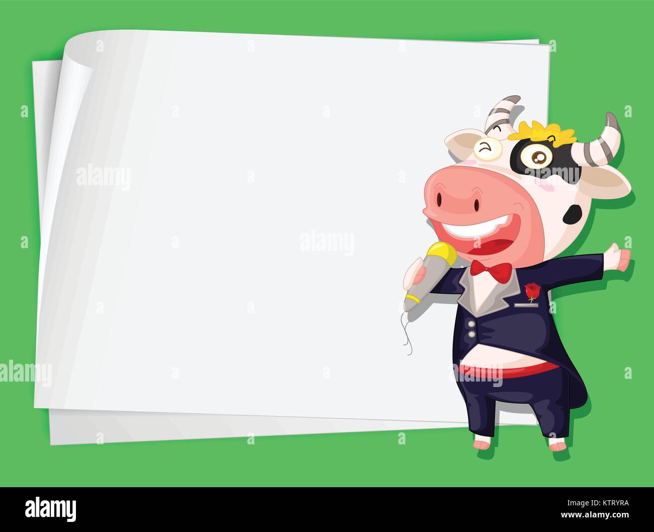 Singing cow cartoon illustration hi-res stock photography and images ...