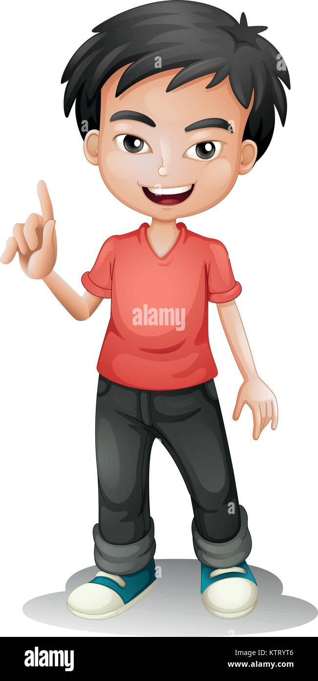 illustration of a boy on a white background Stock Vector Image & Art ...