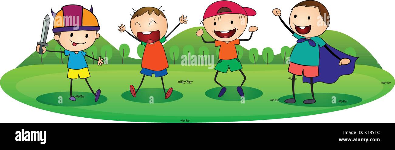 Illustration Of Boys On A White Background Stock Vector Image Art Alamy