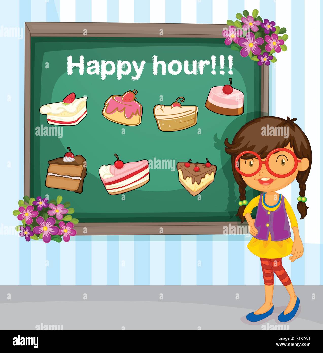 Menu for cakes with girl Stock Vector Image & Art - Alamy