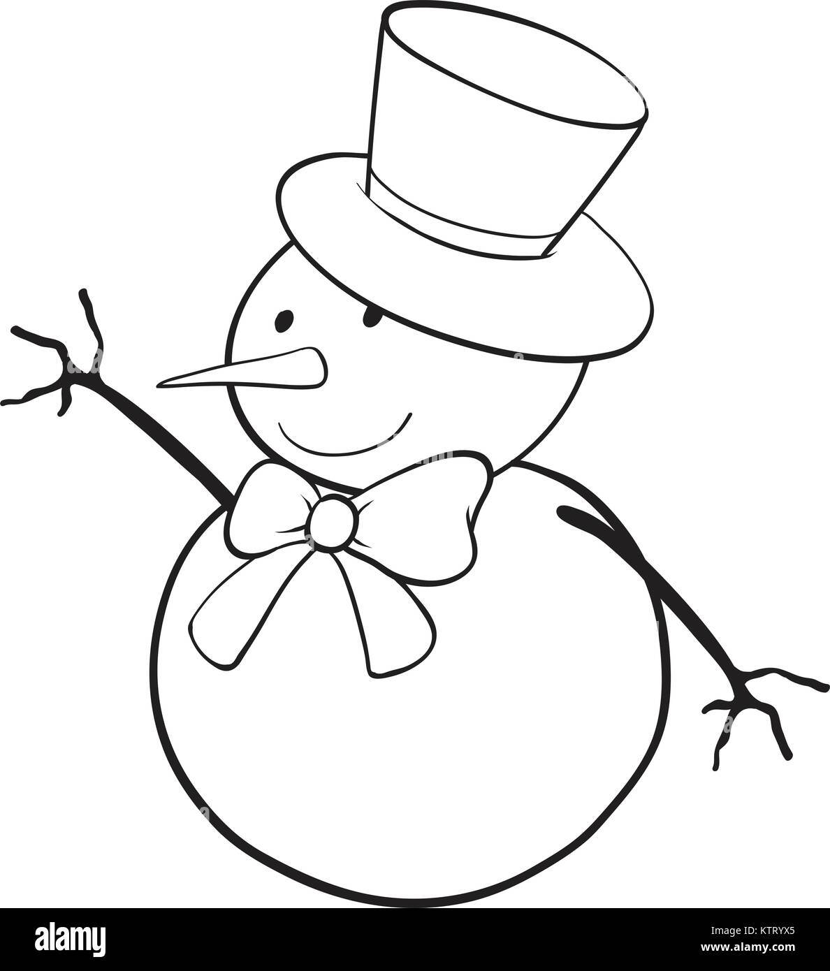 Black And White Snowman Clipart