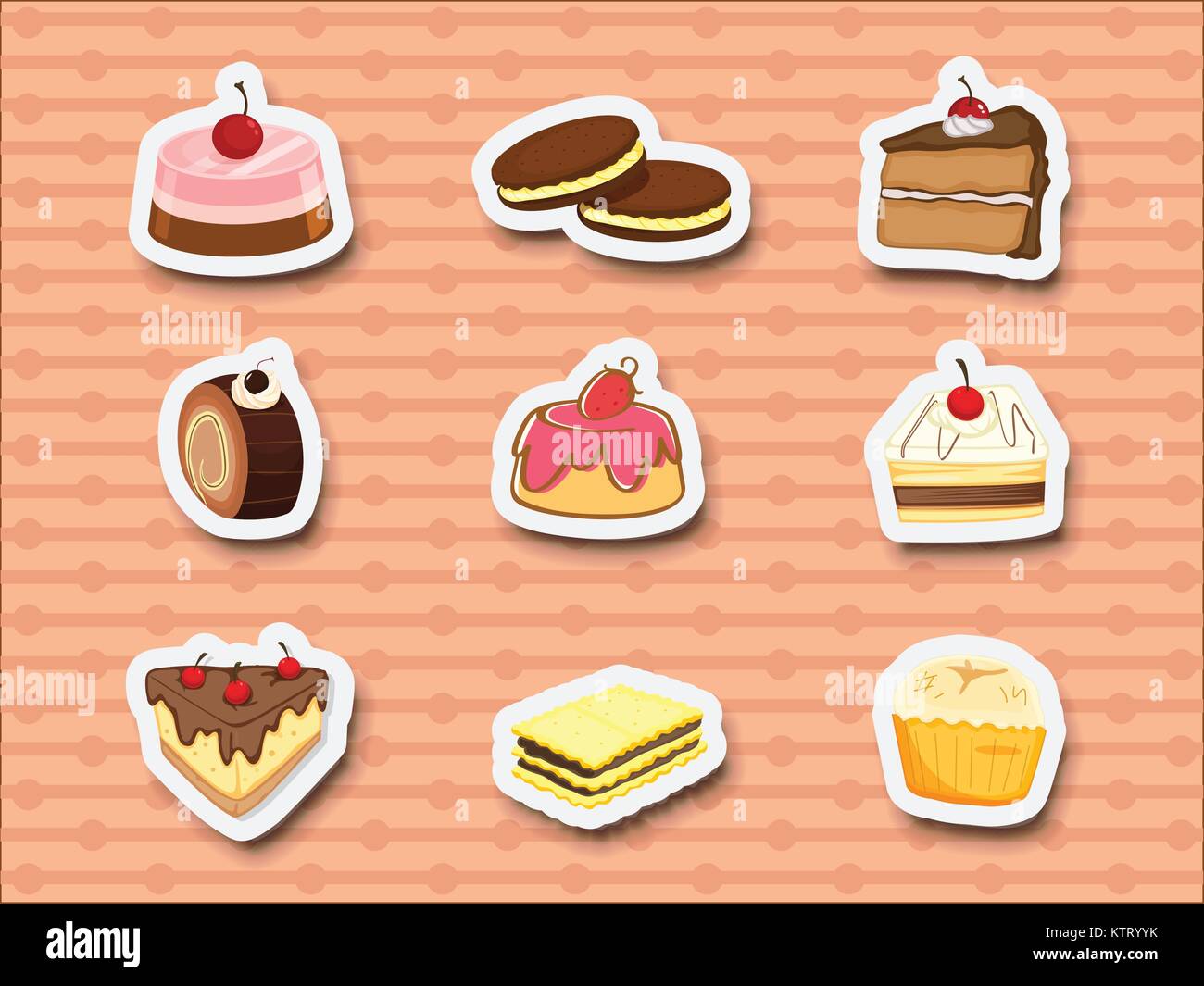 Collection of sweets and dessert stickers Stock Vector Image & Art - Alamy