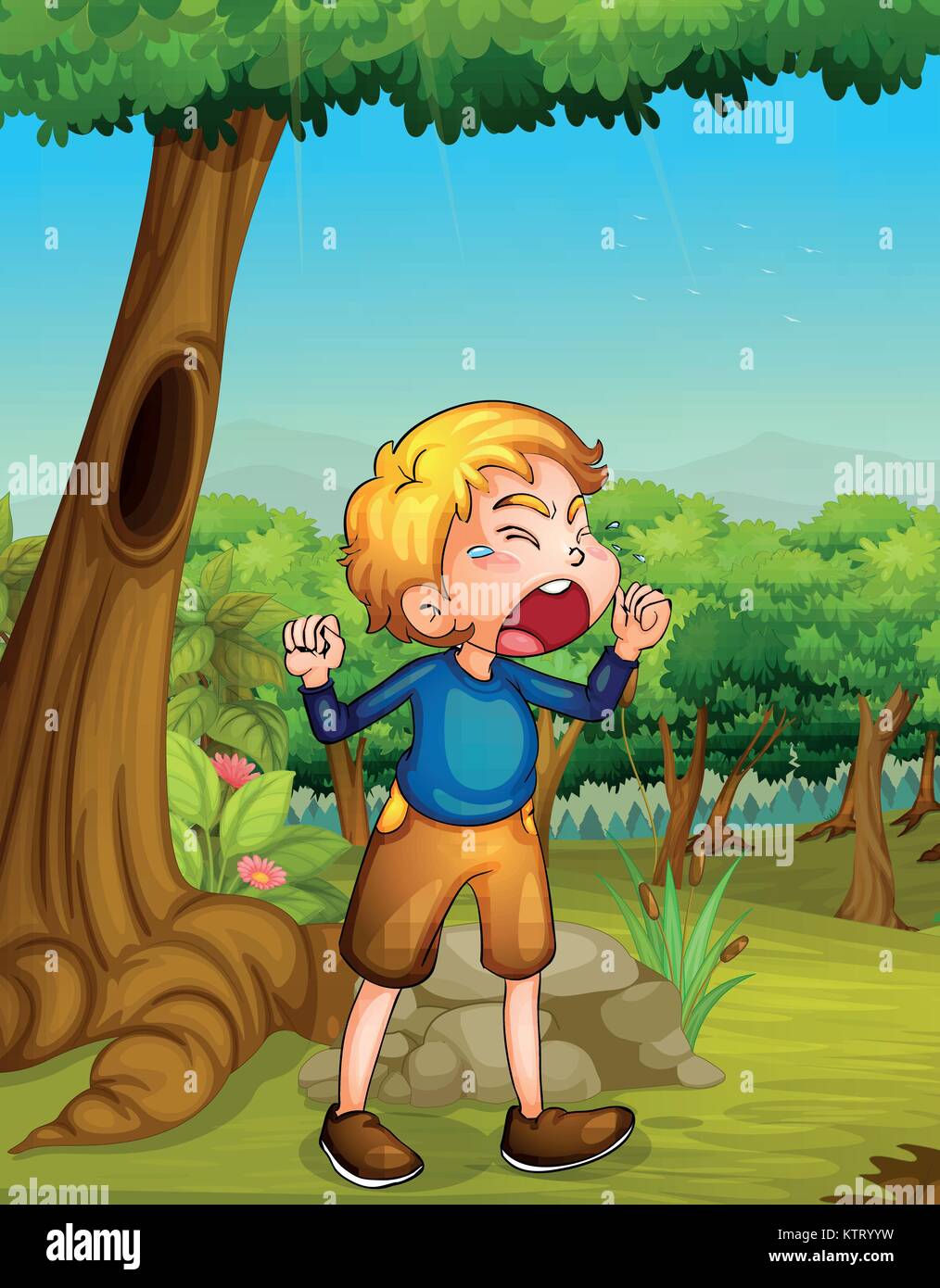 Illustration of a child crying Stock Vector Image & Art - Alamy