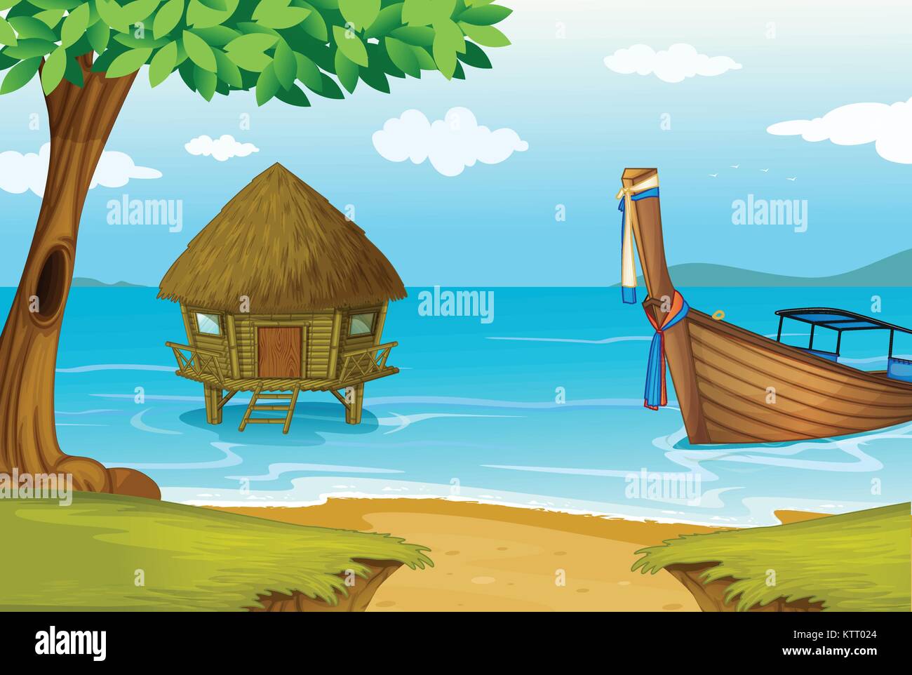 Live on the water Stock Vector Images - Alamy