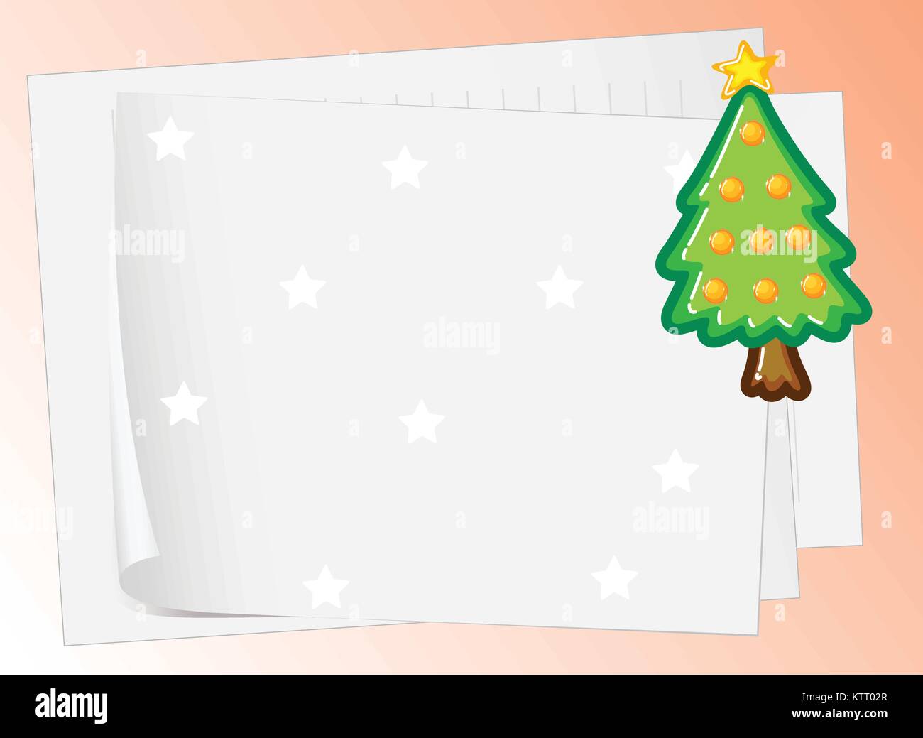 illustration of paper sheets and christmas tree Stock Vector Image ...