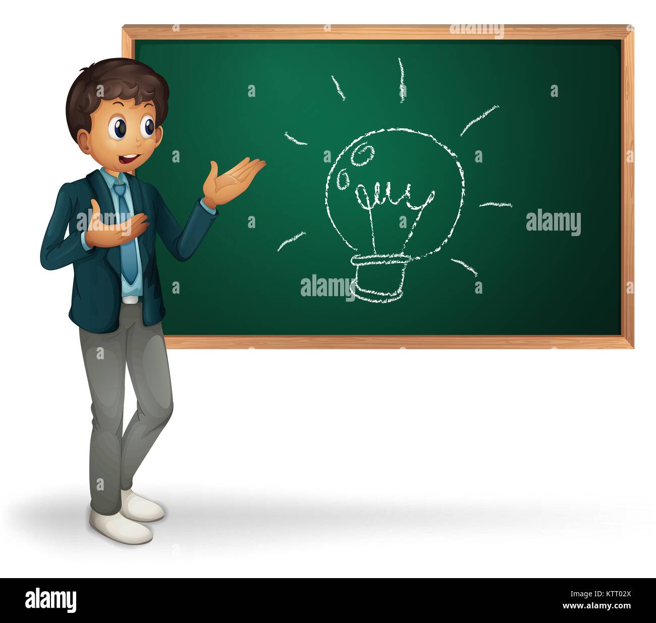 Businessman cartoon presenting on blackboard Stock Vector Image & Art ...