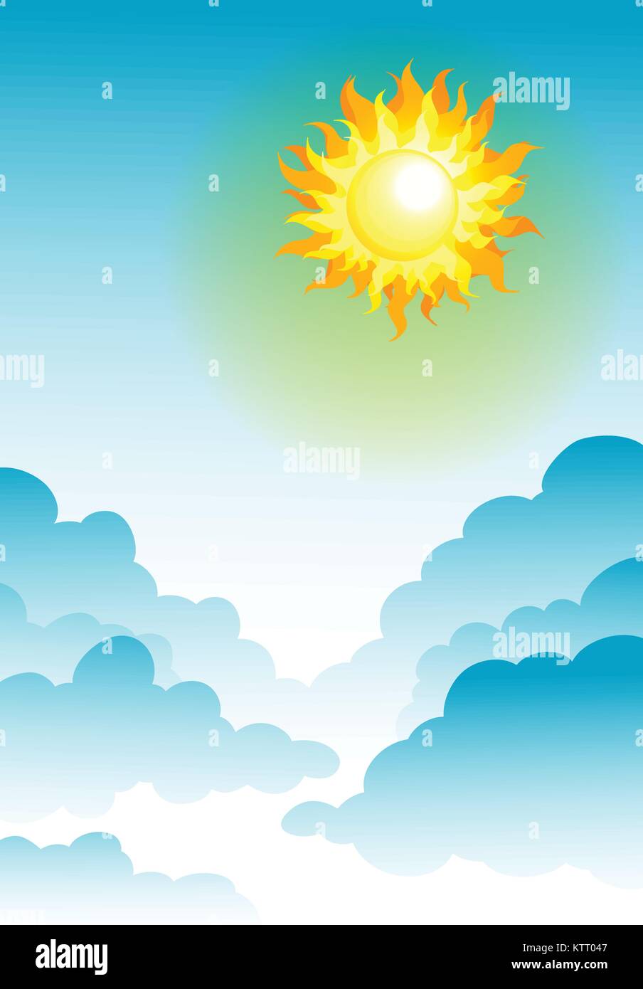illustration of sun in the blue sky Stock Vector Image & Art - Alamy