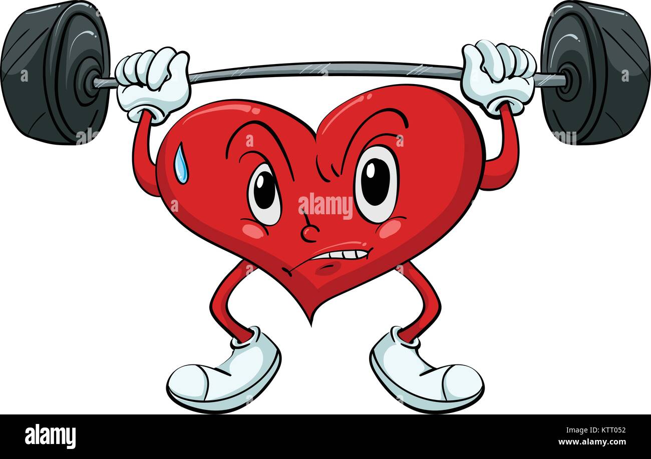 Illustration of a heart lifting weights Stock Vector Image & Art - Alamy