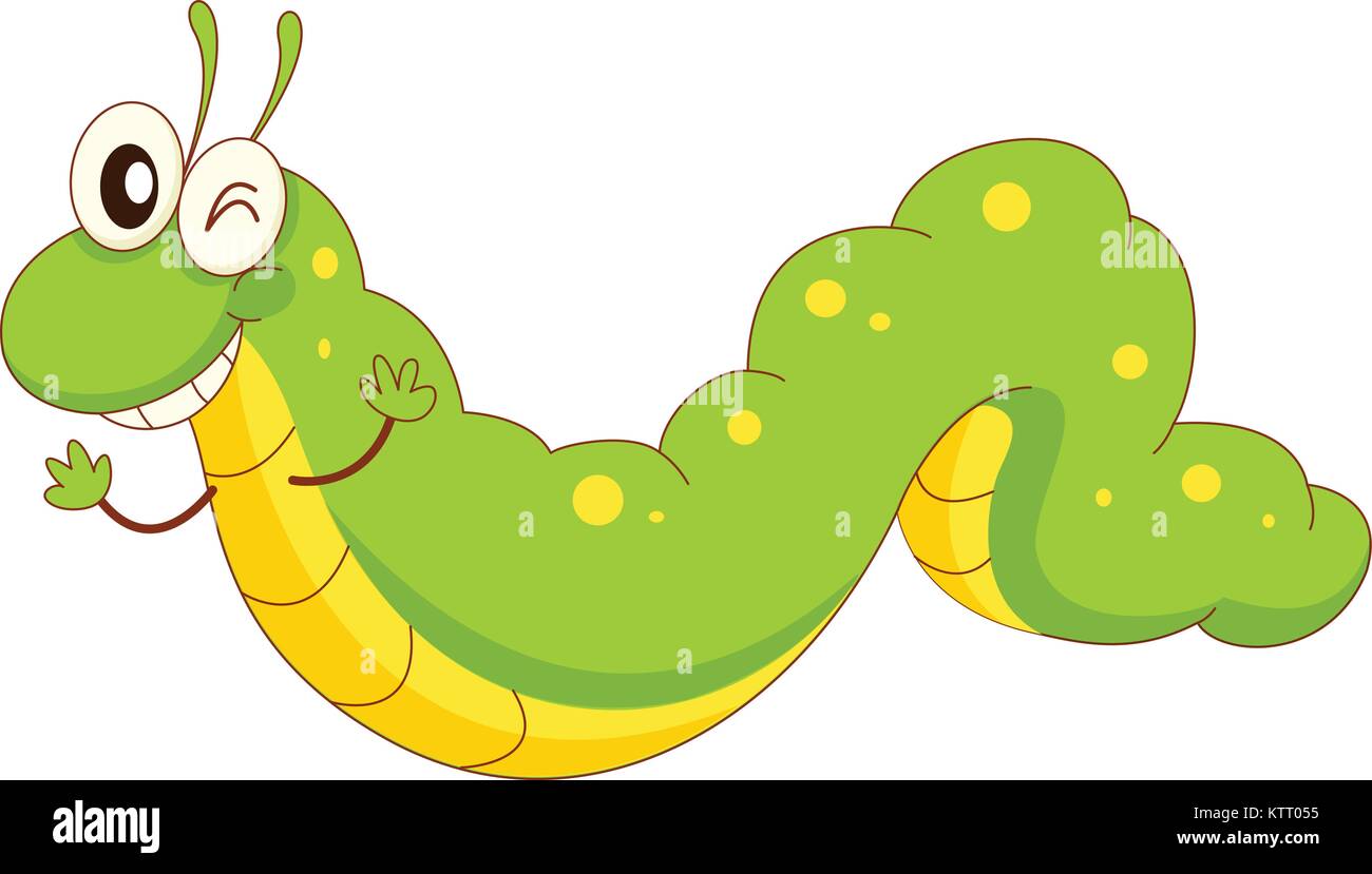 Illustration of a green caterpillar cartoon Stock Vector Image & Art ...