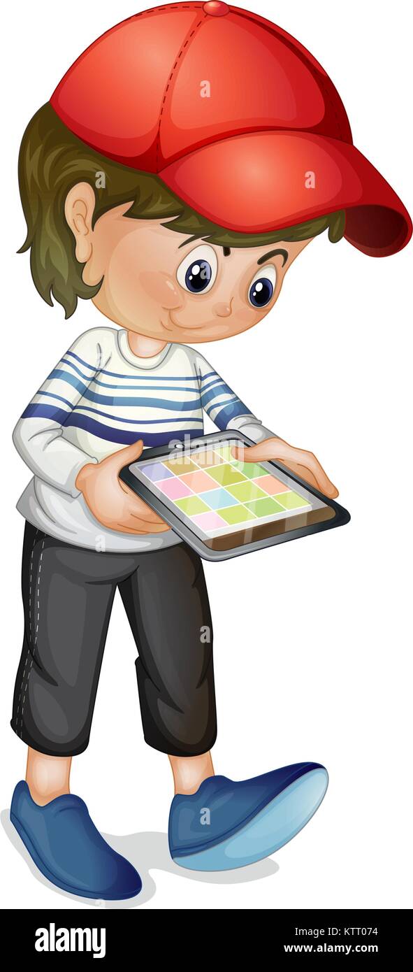 Kid tablet computer child Stock Vector Images - Alamy