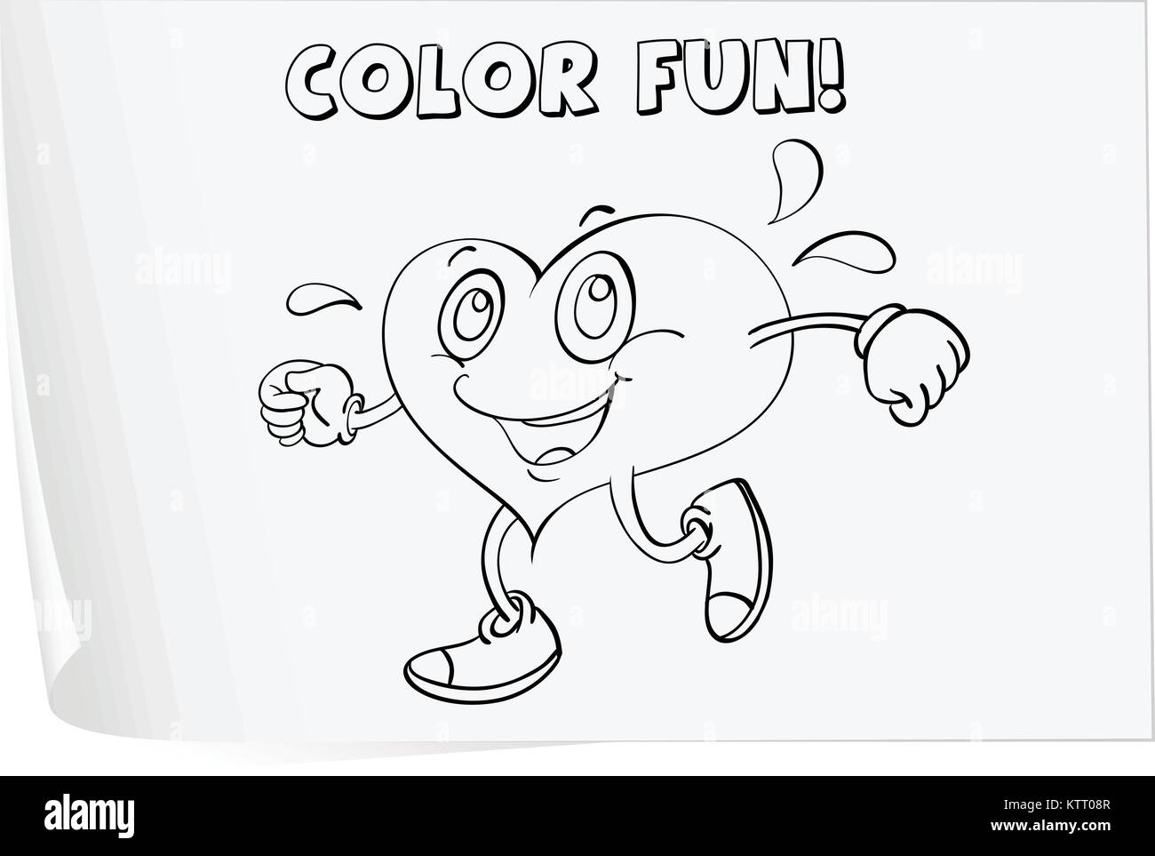 Illustration of a colouring worksheet (heart Stock Vector Image & Art ...
