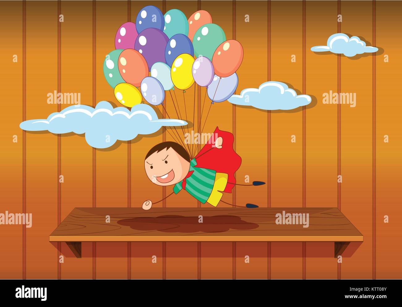 Illustration of a simple boy flying Stock Vector Image & Art - Alamy