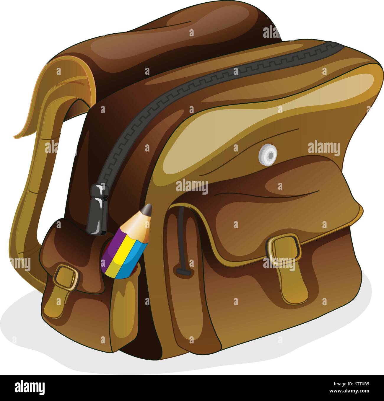 illustration of a school bag on a white background Stock Vector Image ...