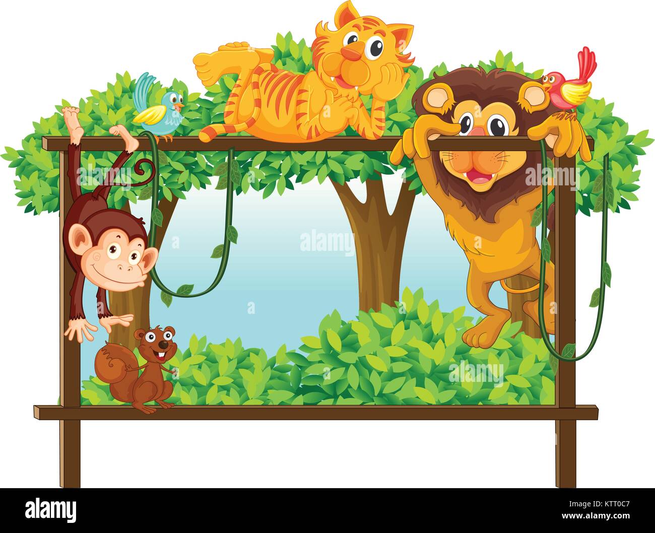 illustration of various animals on a white background Stock Vector ...