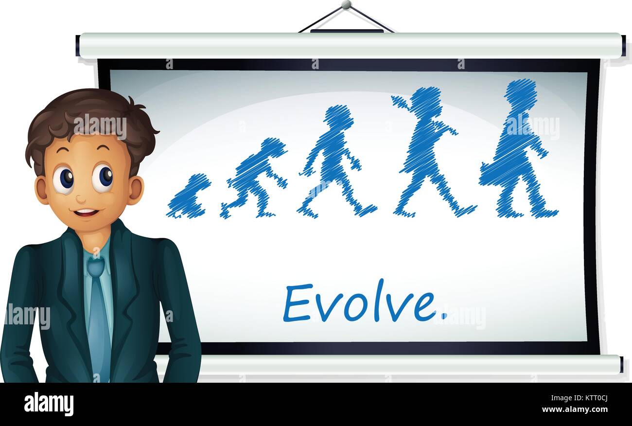 Businessman presenting evolution on board Stock Vector Image & Art - Alamy