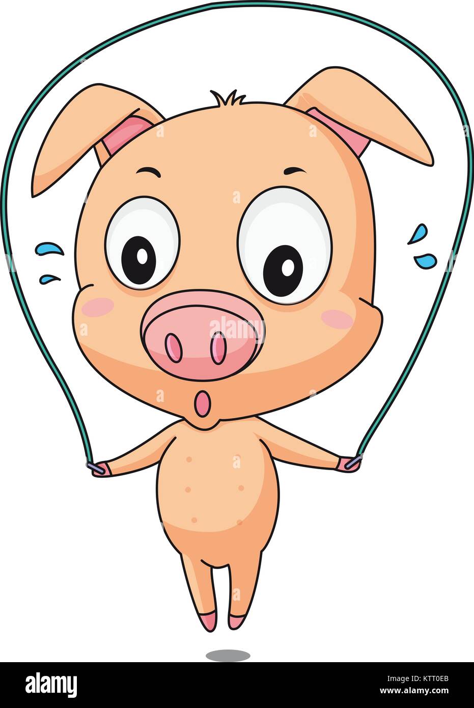 Illustration of a pig skipping Stock Vector Image & Art - Alamy