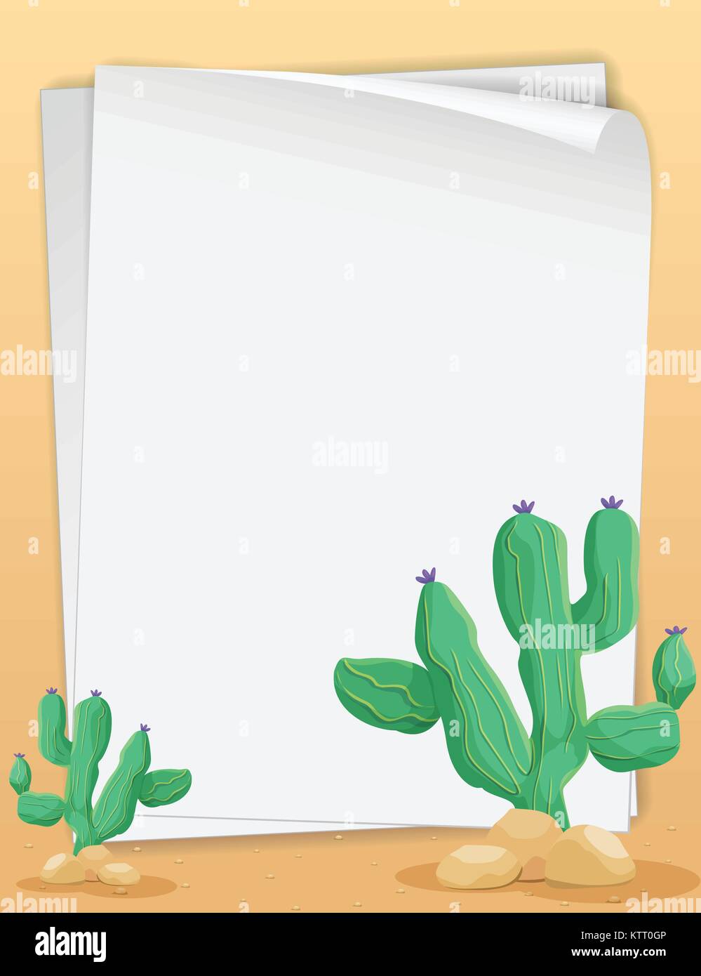 Illustration of cactus scene and paper Stock Vector Image & Art - Alamy