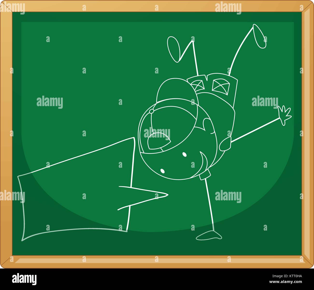 illustration of a green board with sketch Stock Vector Image & Art - Alamy