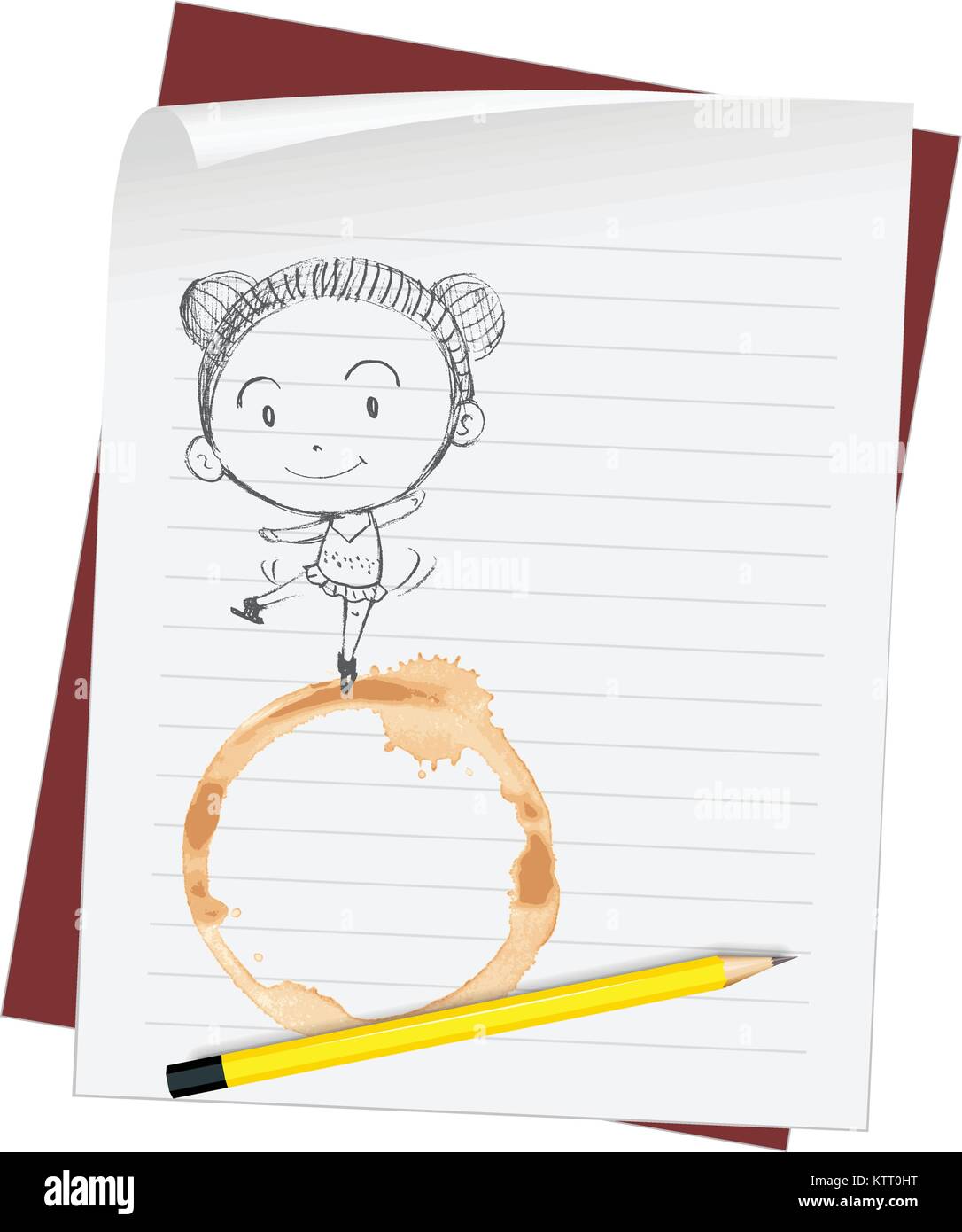 Illustration of a girl drawn on paper Stock Vector Image & Art - Alamy