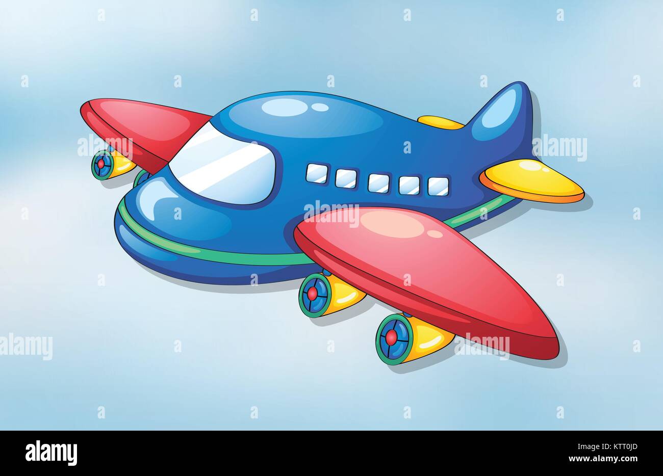 illustration of air plane flying in the sky Stock Vector Image & Art ...