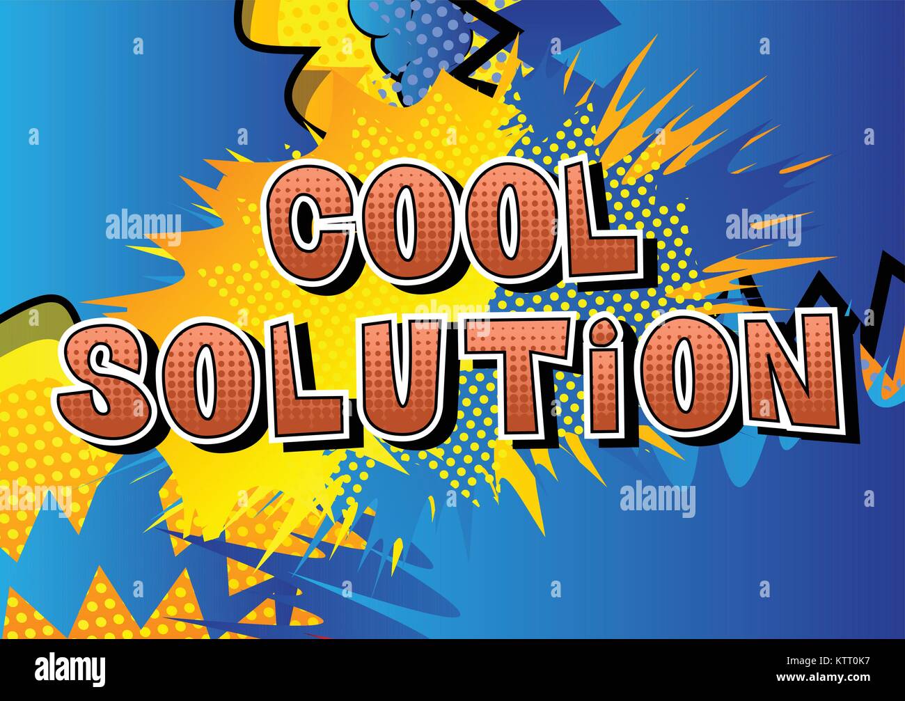Cool Solution - Comic book style word on abstract background Stock ...