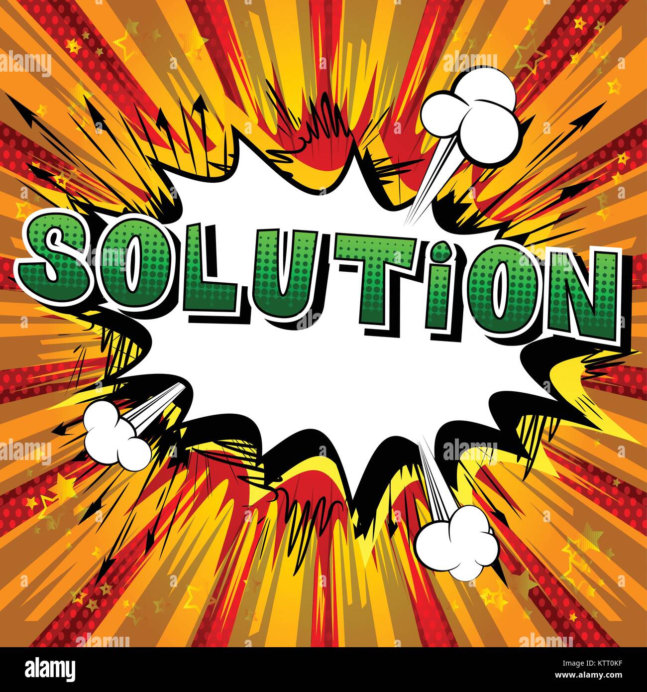 Solution - Comic book style word on abstract background Stock Vector ...