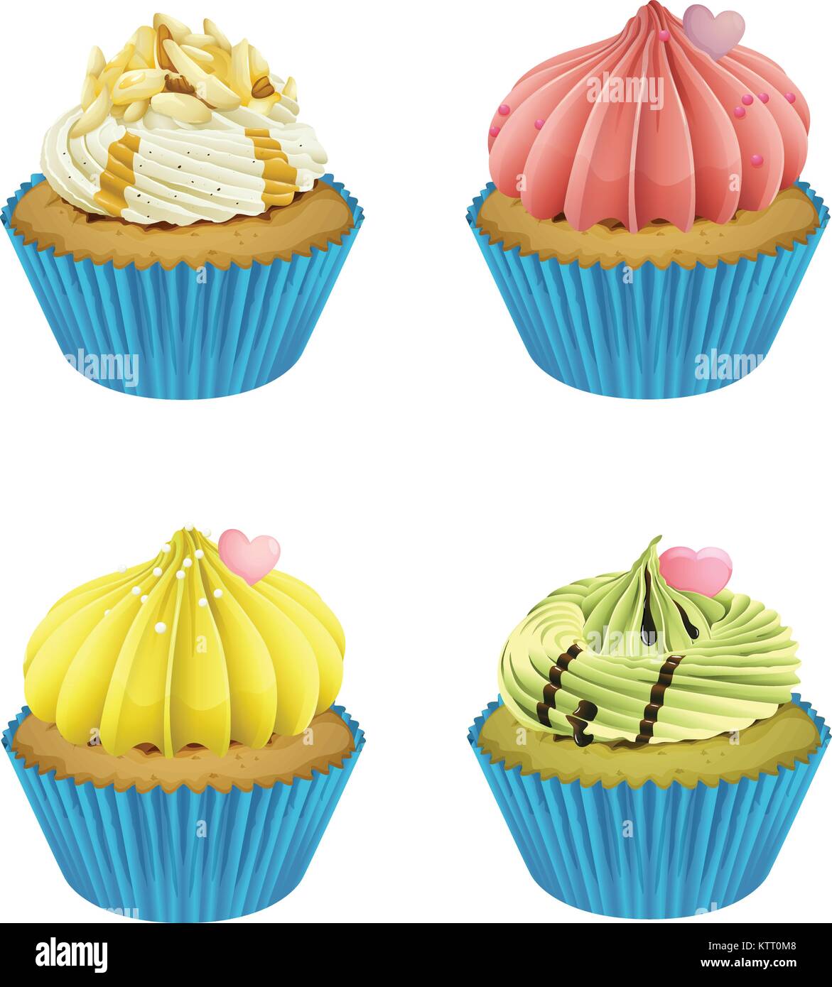 Illustration of isolated cupcakes on a white background Stock Vector ...