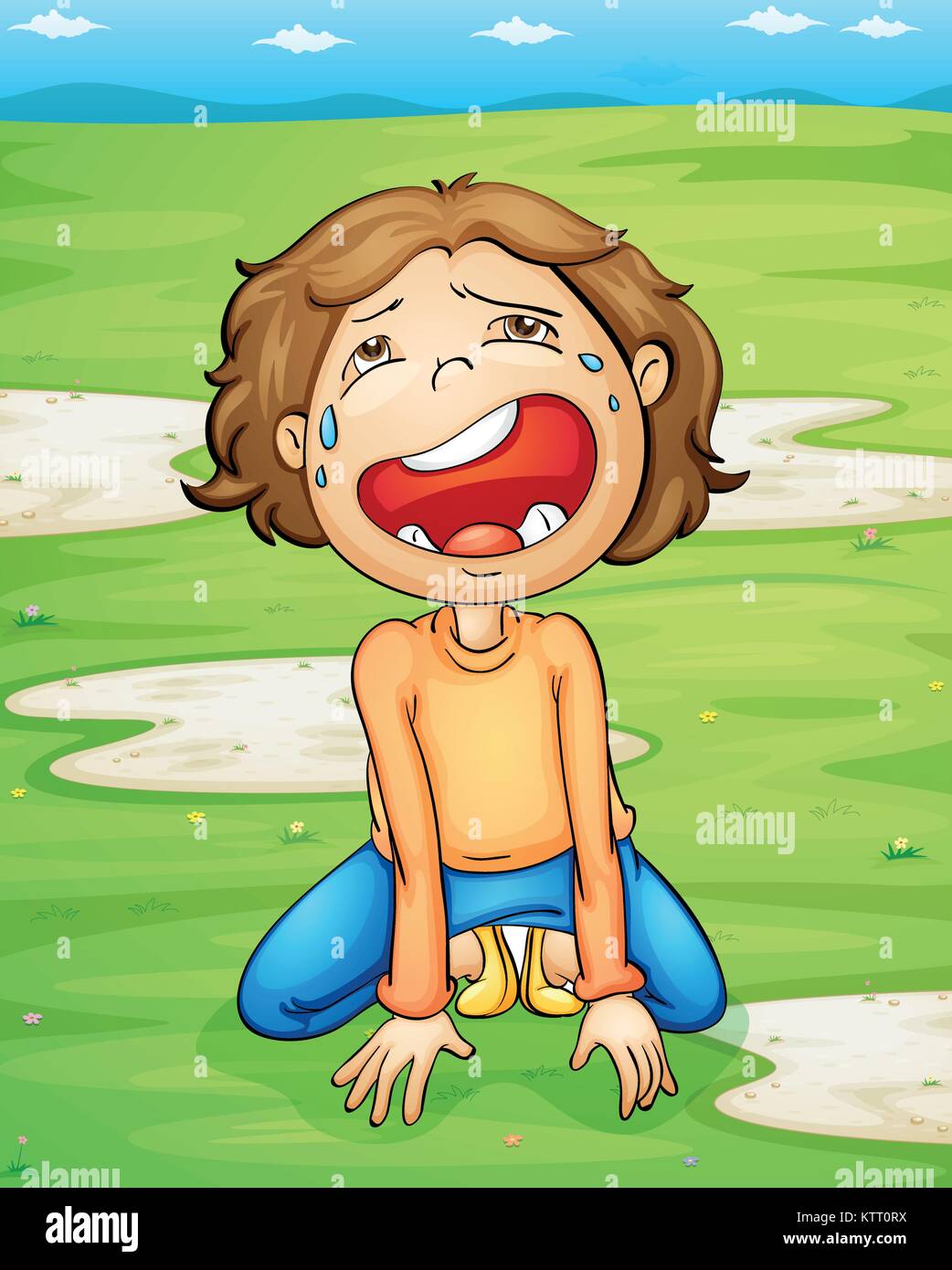Illustration of a child crying Stock Vector Image & Art - Alamy