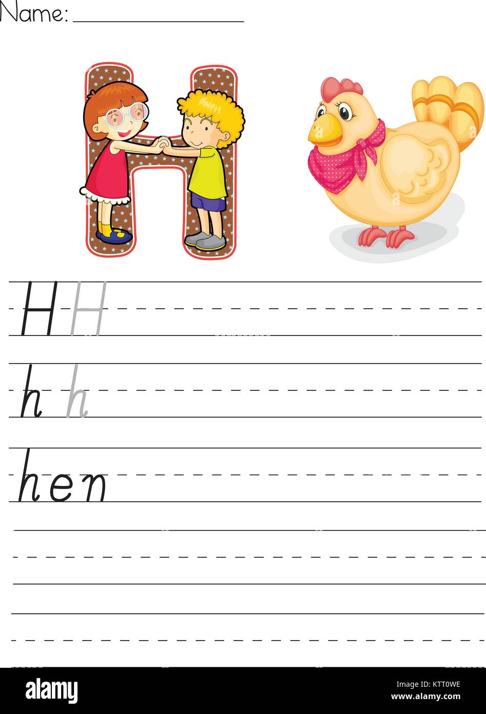 H is for hen Stock Vector Images - Alamy