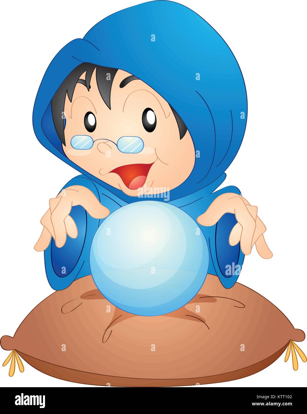 illustration of a woman with magic globe on a white Stock Vector Image ...