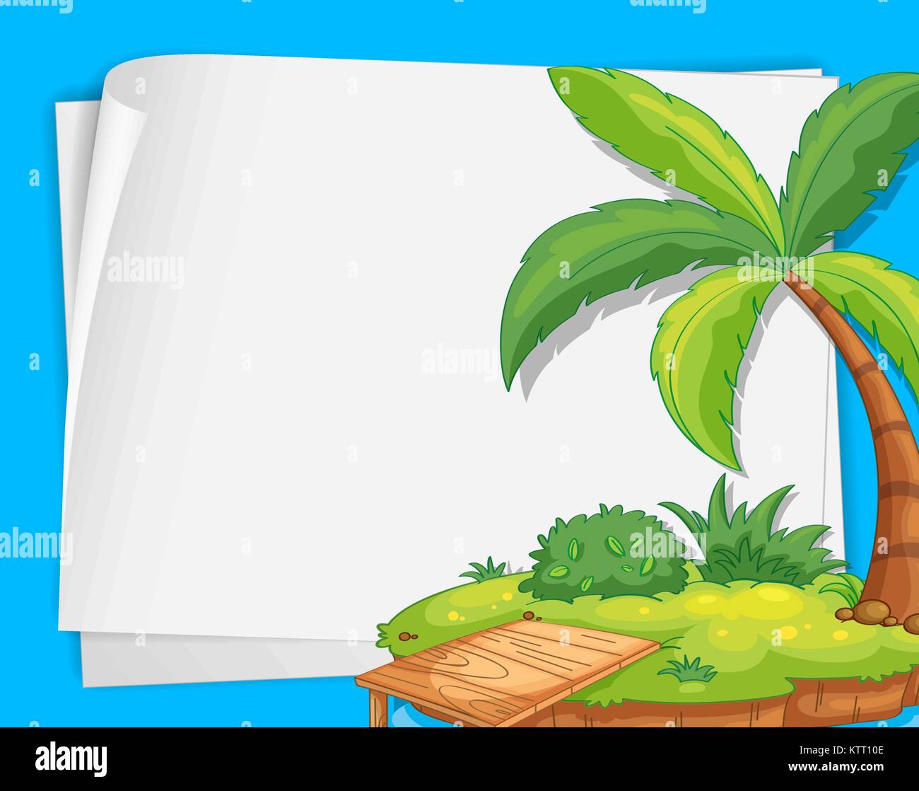 Illustration of a tropical island on paper Stock Vector Image & Art - Alamy
