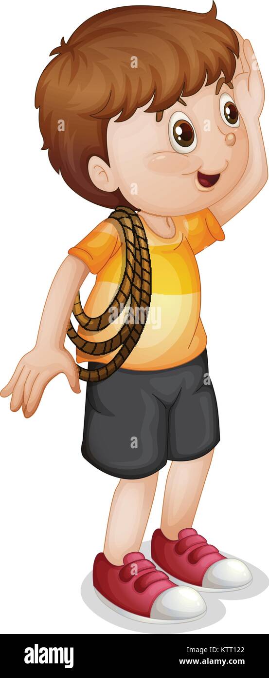 illustration of a boy with rope Stock Vector Image & Art - Alamy