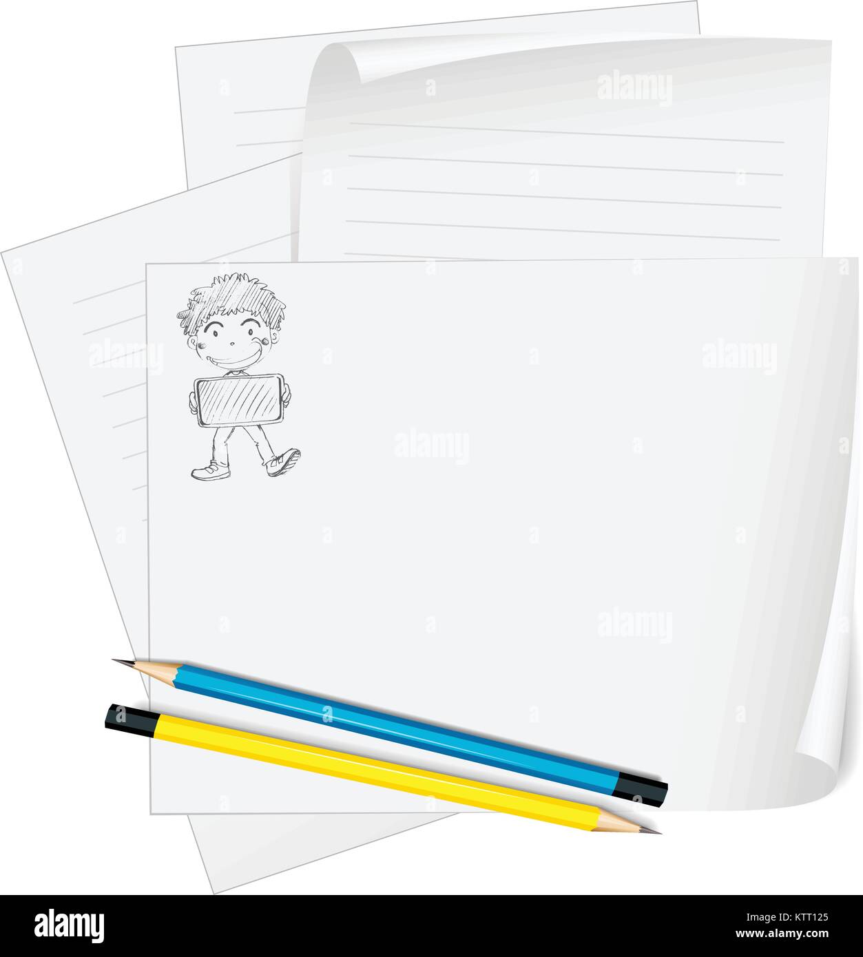 illustration of white papers on a white background Stock Vector Image ...