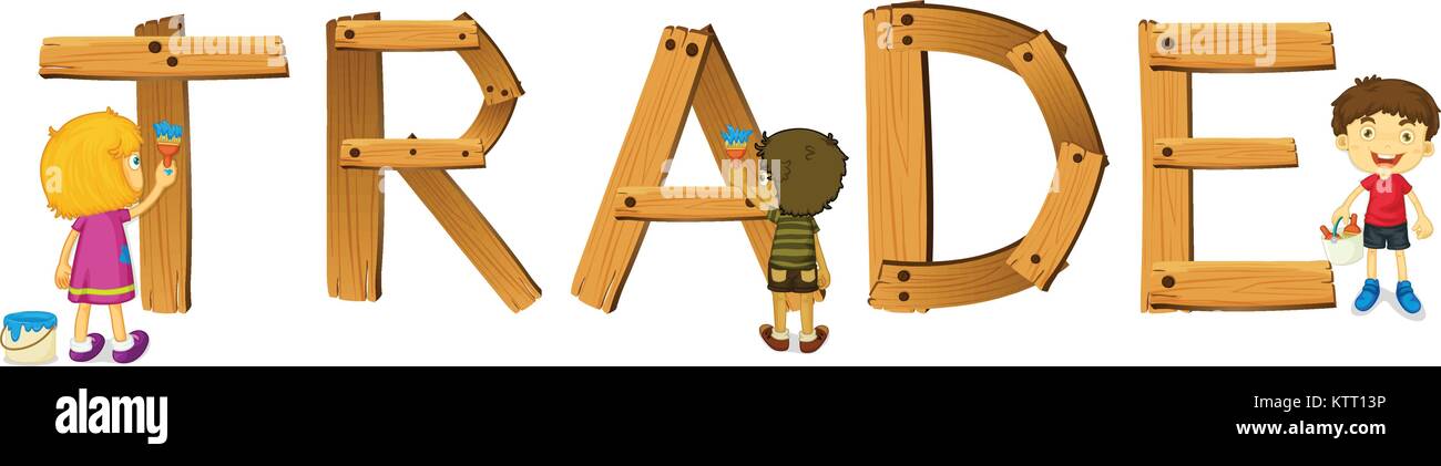 illustration of english word trade on a white background Stock Vector ...