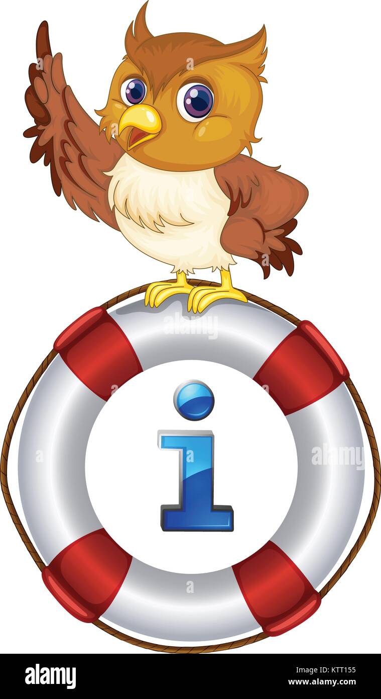 Illustration of a cartoon character and information icon Stock Vector ...