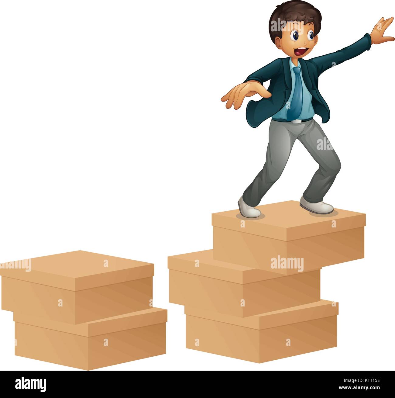 Illustration of a boy on boxes Stock Vector Image & Art - Alamy