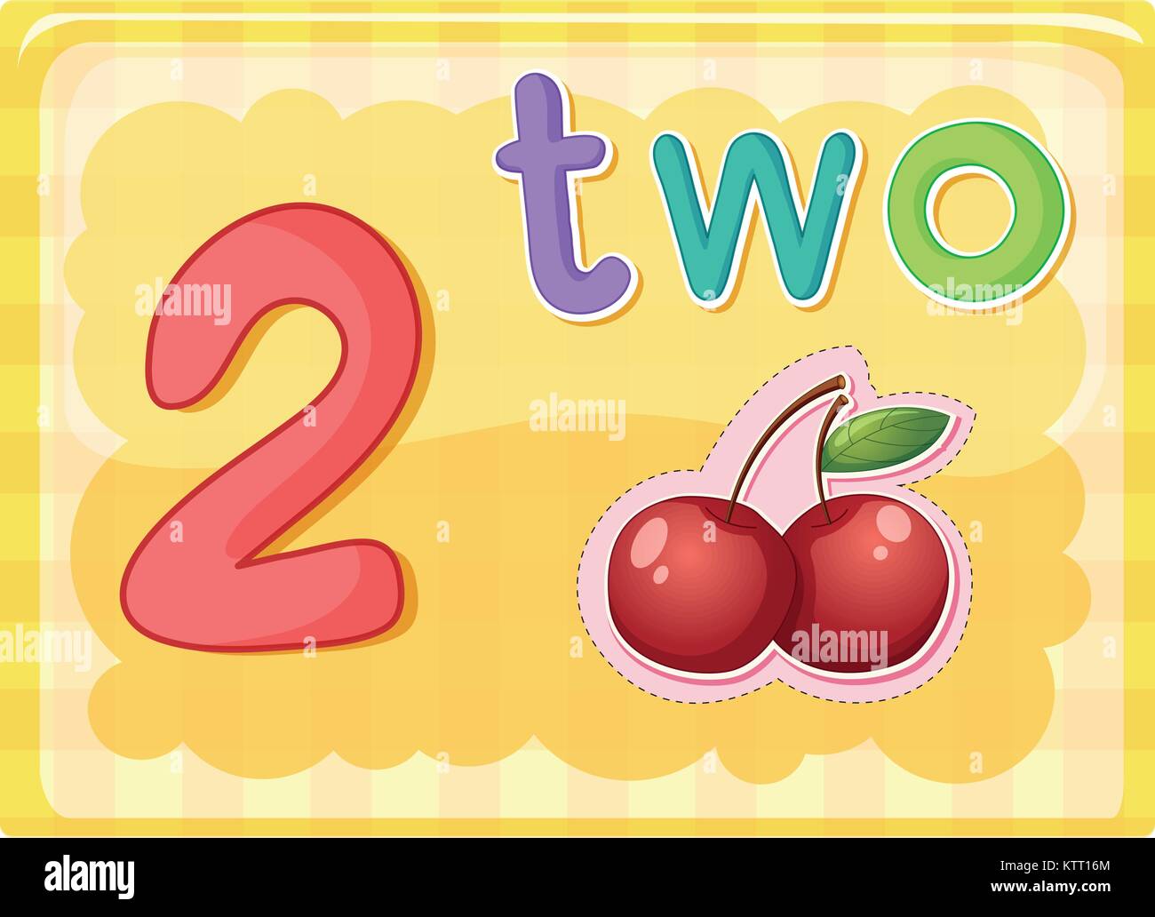 Illustrated flash card showing the number 2 Stock Vector Image & Art ...