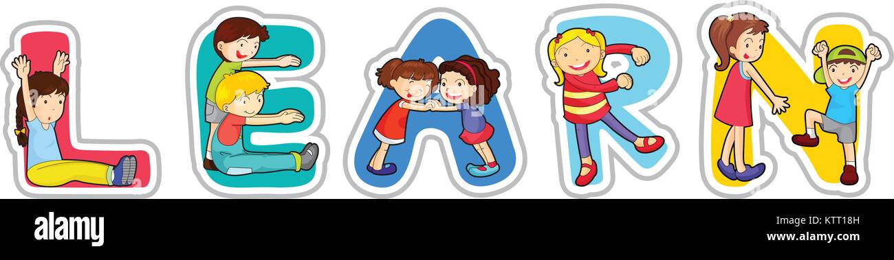 illustration of english word learn on a white background Stock Vector ...