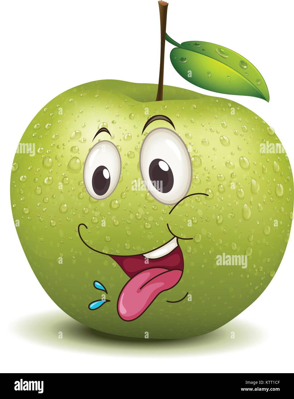 illustration of hungry apple smiley on a white Stock Vector Image & Art ...